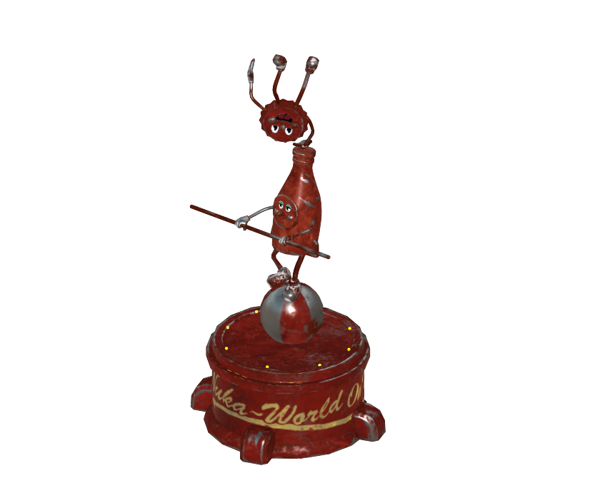 Statue de Bottle et Cappy Boule d'équilibre — Les Archives de Vault-Tec