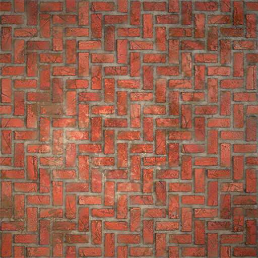 Sol Brique rouge à chevrons — Les Archives de Vault-Tec